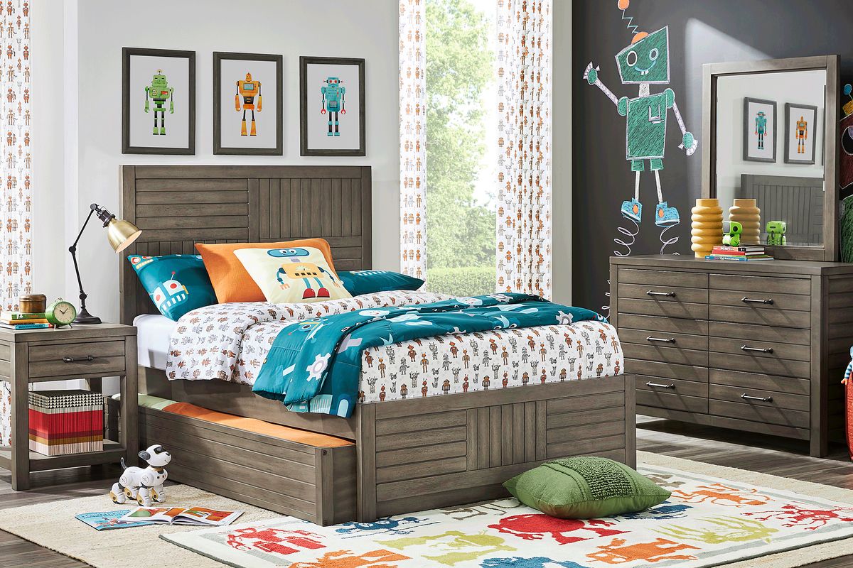 Morgan Mills 4 Pc Mineral Full Panel Bed W/ Trundle | Rooms to Go