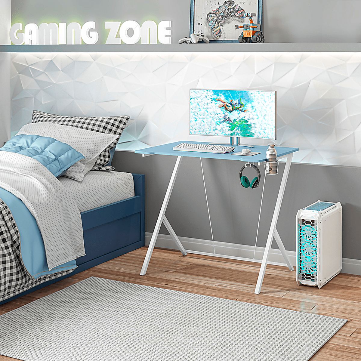 Narohi Blue Gaming Desk | Rooms to Go