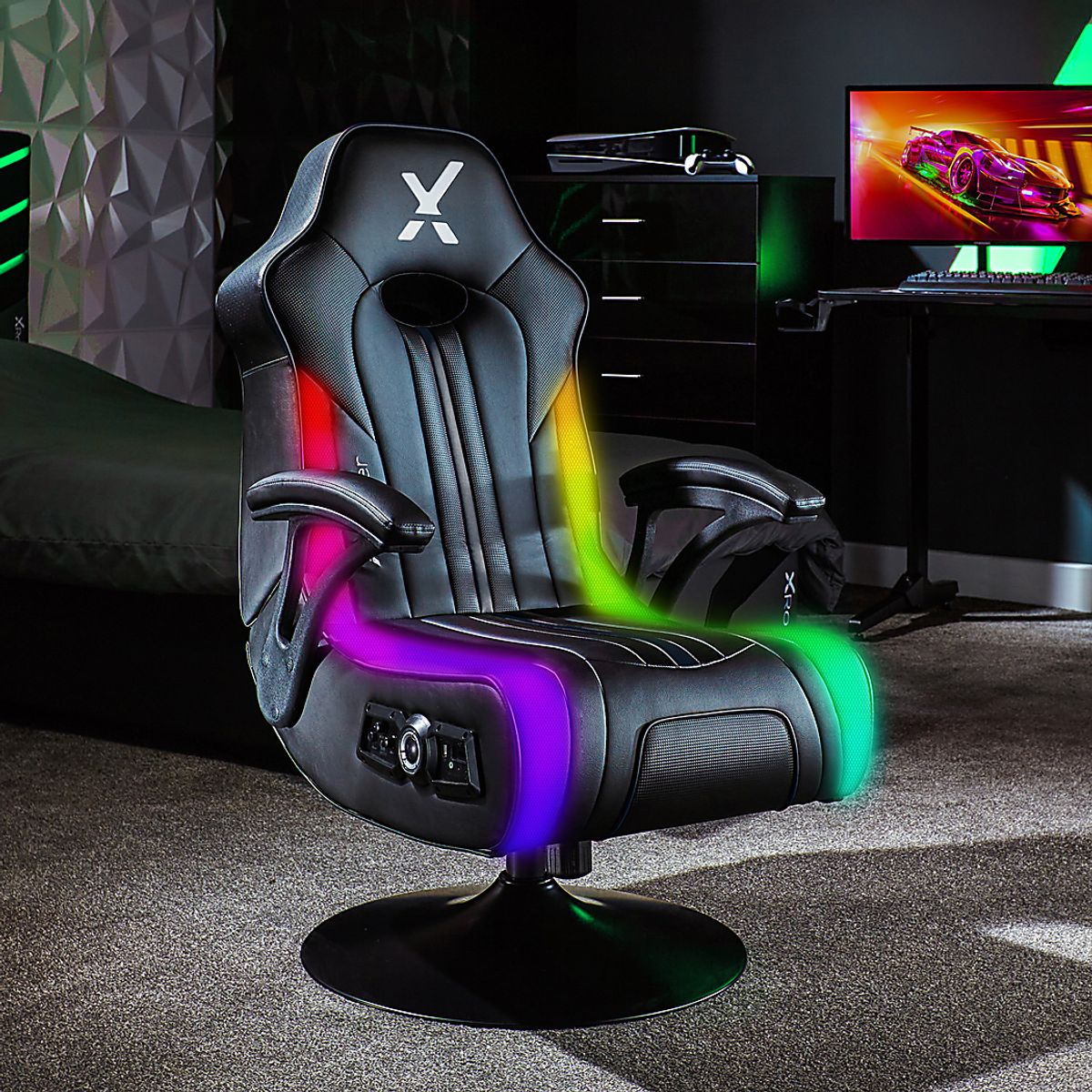 Nasrin Black Gaming Desk Chair | Rooms to Go