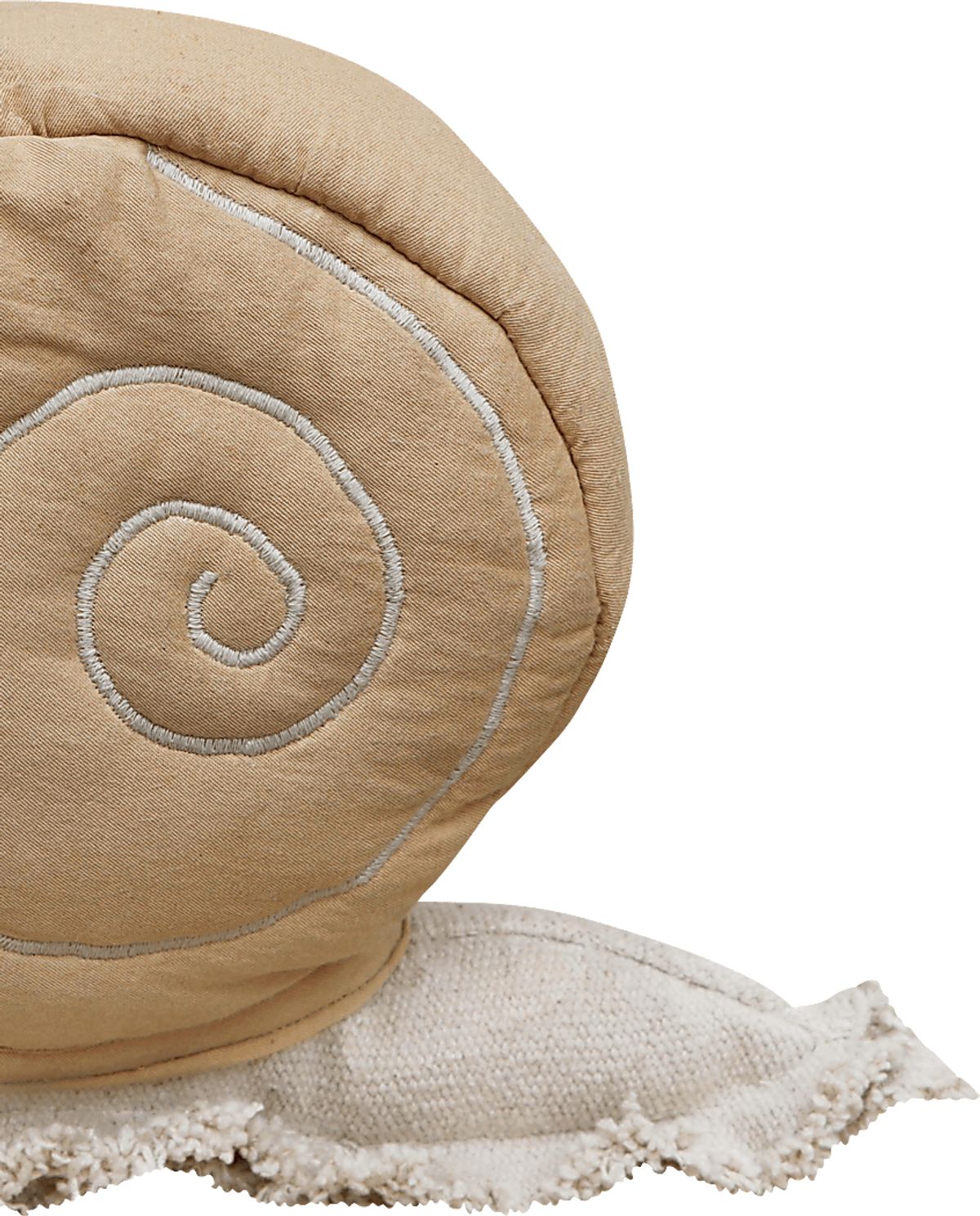 Lazy Snail Natural Beige,White Cotton Fabric Pillow | Rooms to Go