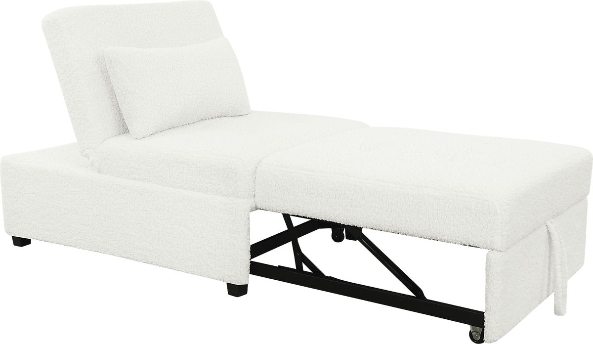 Nimble Natural Beige,White Polyester Fabric Sleeper Chair | Rooms to Go