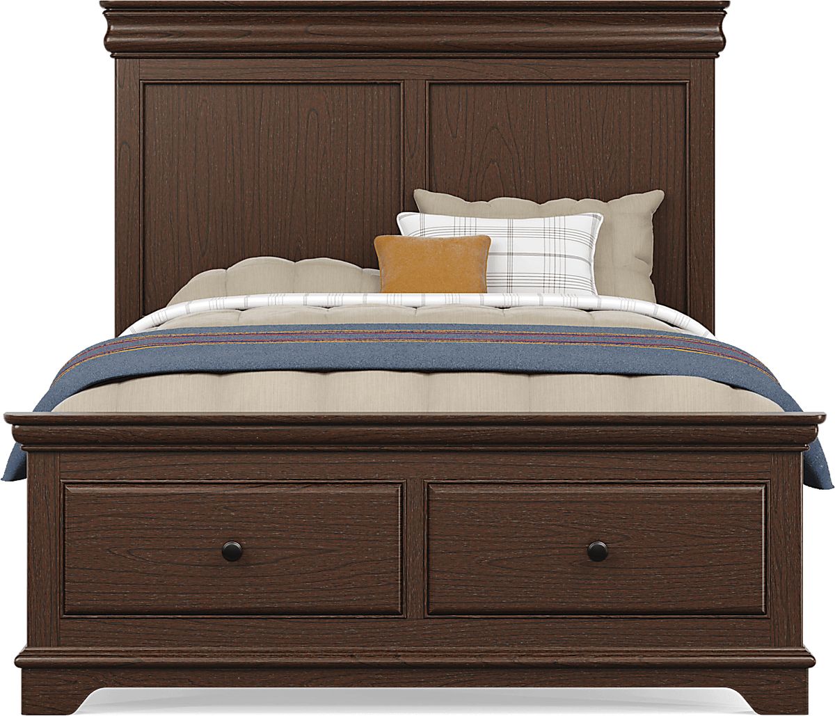 Regen Oberon 3 Pc Chocolate Dark Wood Full Storage Bed | Rooms to Go