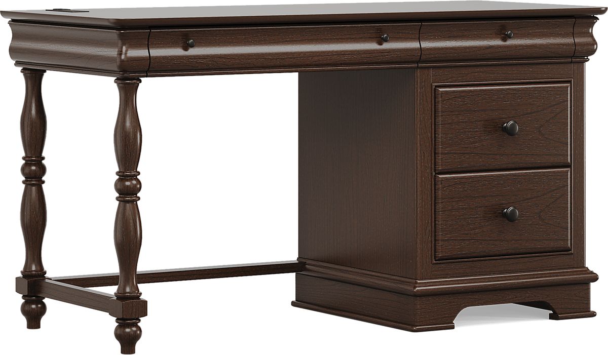 Regen Oberon Chocolate Dark Wood Desk | Rooms to Go