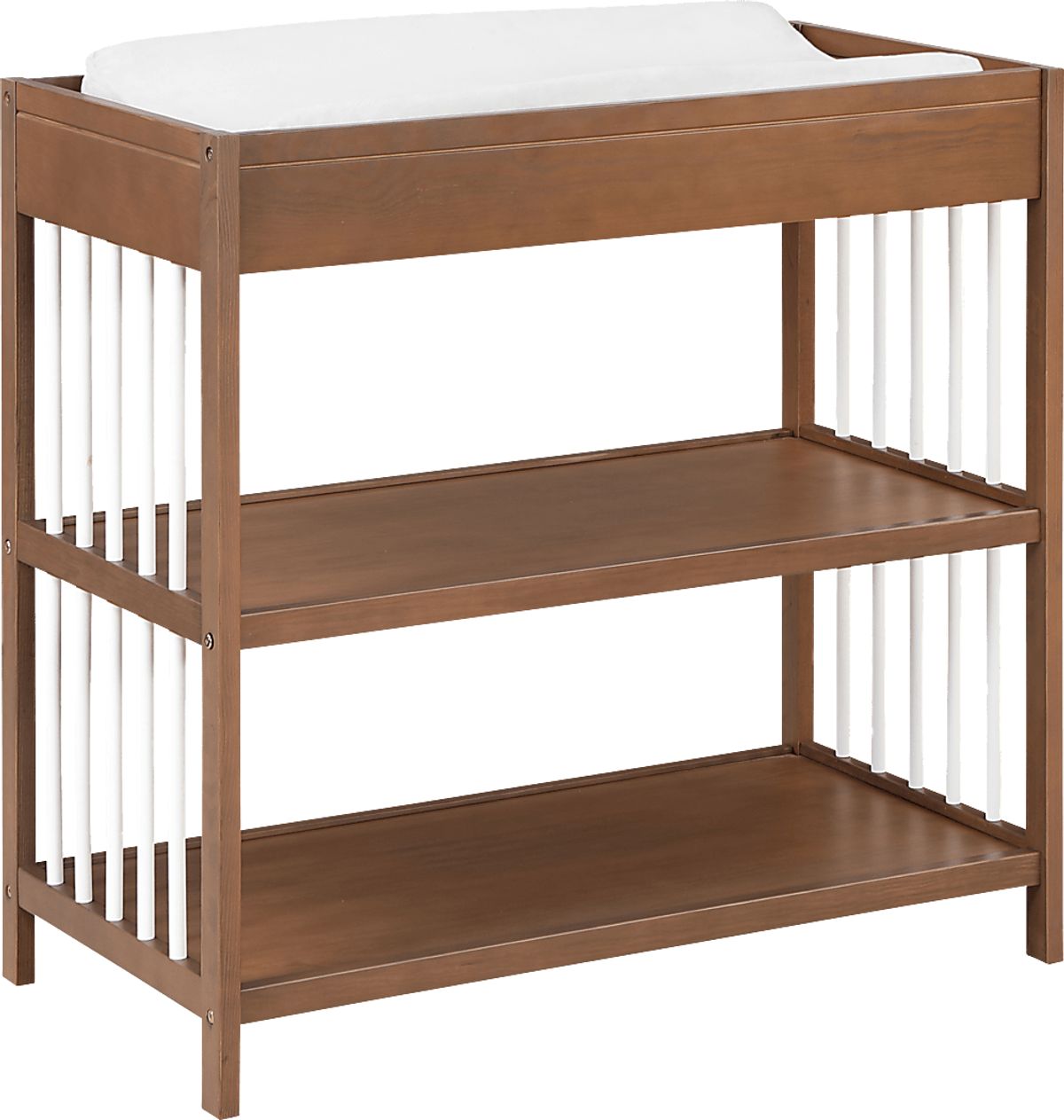 Olvio Walnut,White Colors,Dark Wood,White Changing Table | Rooms to Go