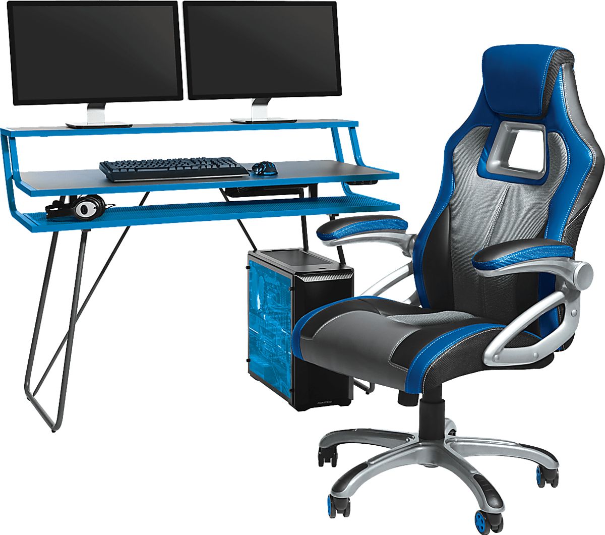 Padme Blue Colors Gaming Desk | Rooms to Go