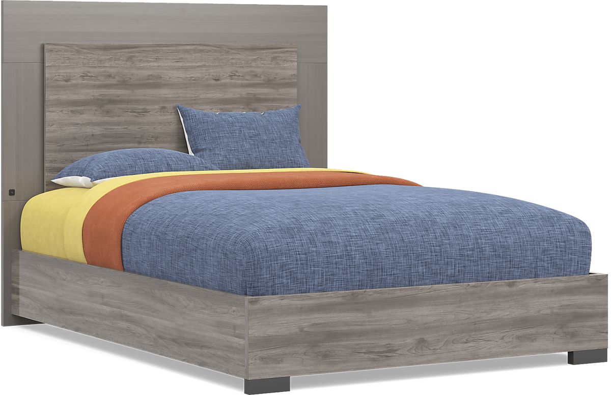 Park Peak 5 Pc Gray Full Bedroom Set With Dresser, Full Panel Bed ...