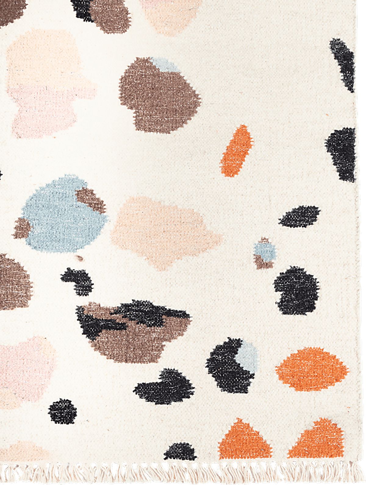 Pebble Patch Ivory Beige Wool Fabric Rug | Rooms to Go