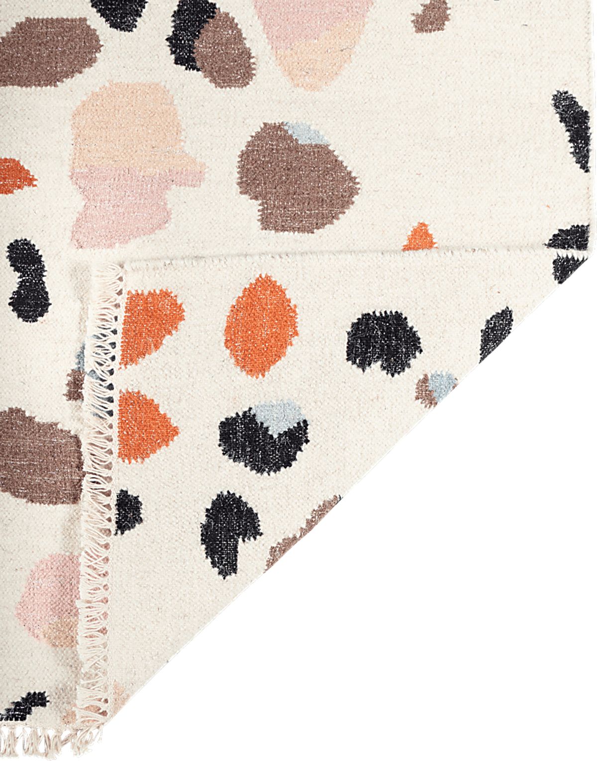 Pebble Patch Ivory Beige Wool Fabric Rug | Rooms to Go
