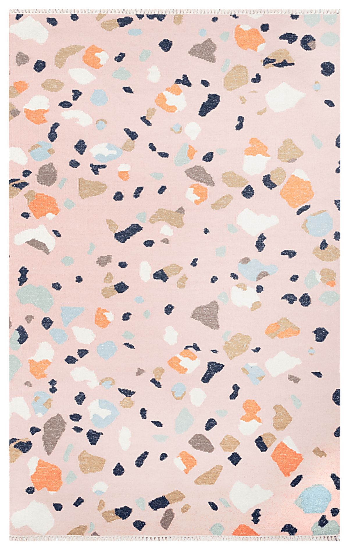 Pebble Patch Pink Wool Fabric Rug | Rooms to Go