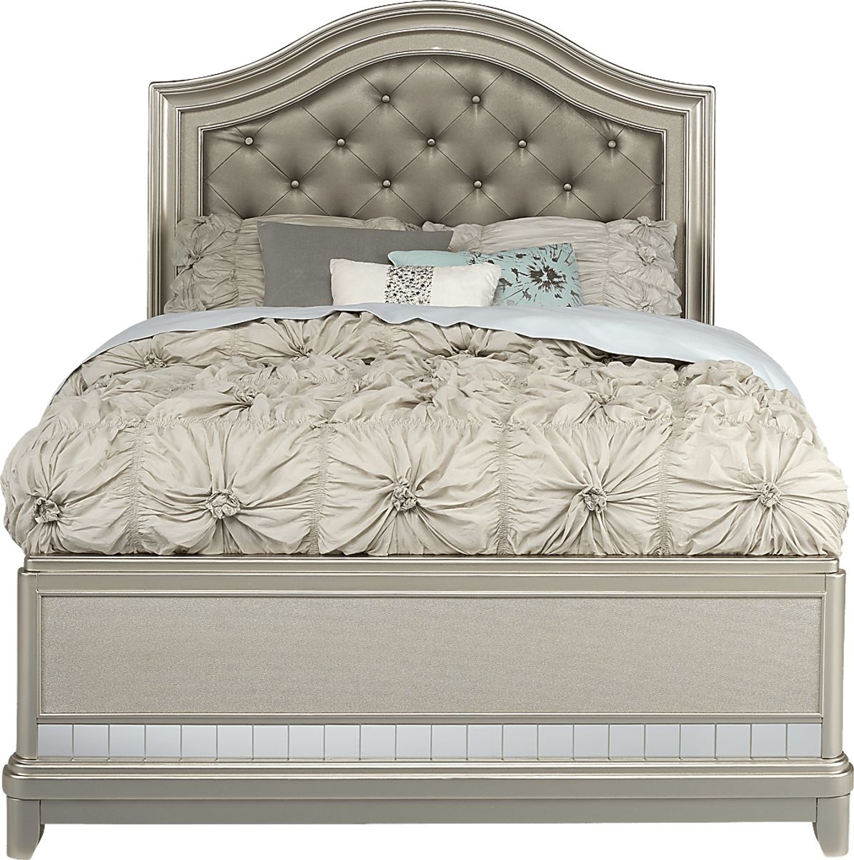 Sofia Vergara Petit Paris 5 Pc Silver Gray Full Bedroom Set With Chest ...