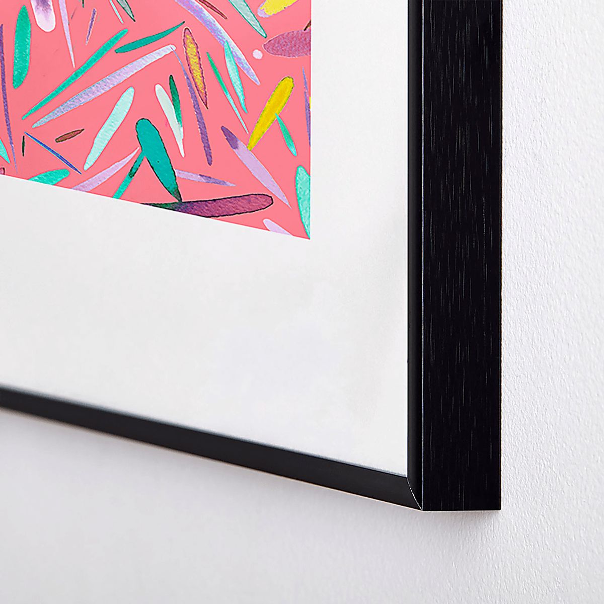 Pink Rain Stripes Metal Framed Print | Rooms to Go