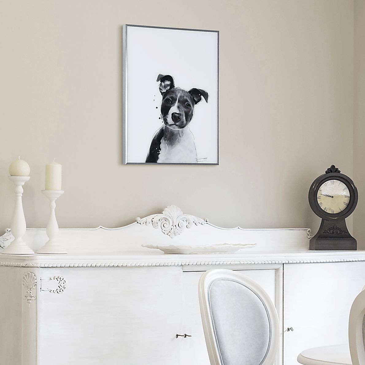 Kids Pitbull Pup Black Wall Art - Rooms To Go