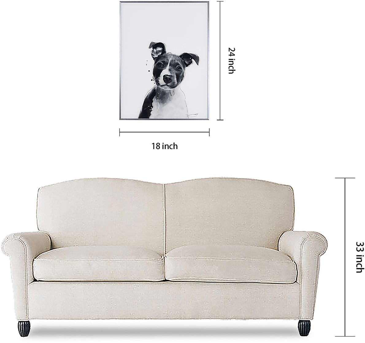 Kids Pitbull Pup Black Wall Art - Rooms To Go