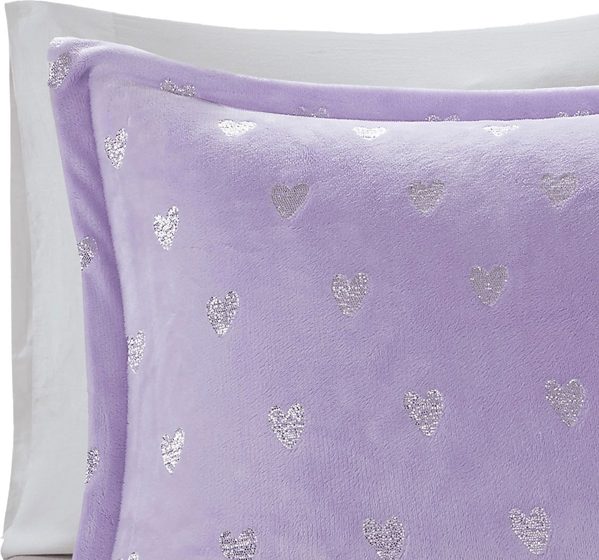 Plush Hearts Purple Red Full/Queen Comforter Set | Rooms to Go