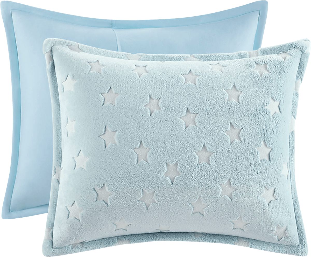Plush Hearts Aqua Blue Full/Queen Comforter Set | Rooms to Go