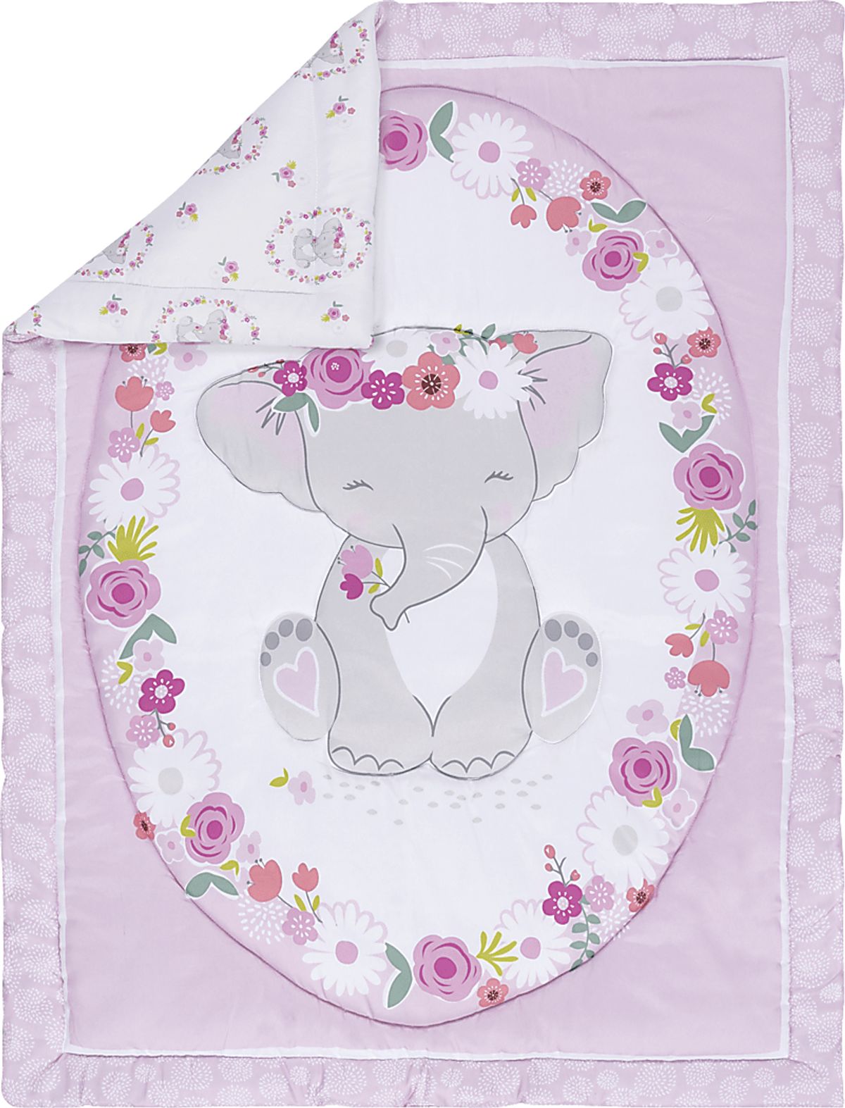 Pretty Elephant Olefin,Polyester Fabric Crib Bedding Set | Rooms to Go