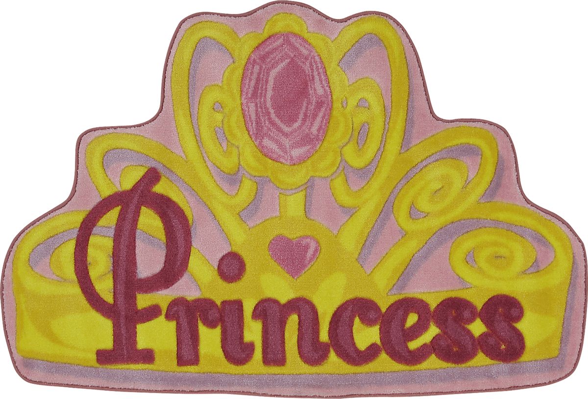 Princess Crown Pink Nylon Fabric Rug | Rooms to Go