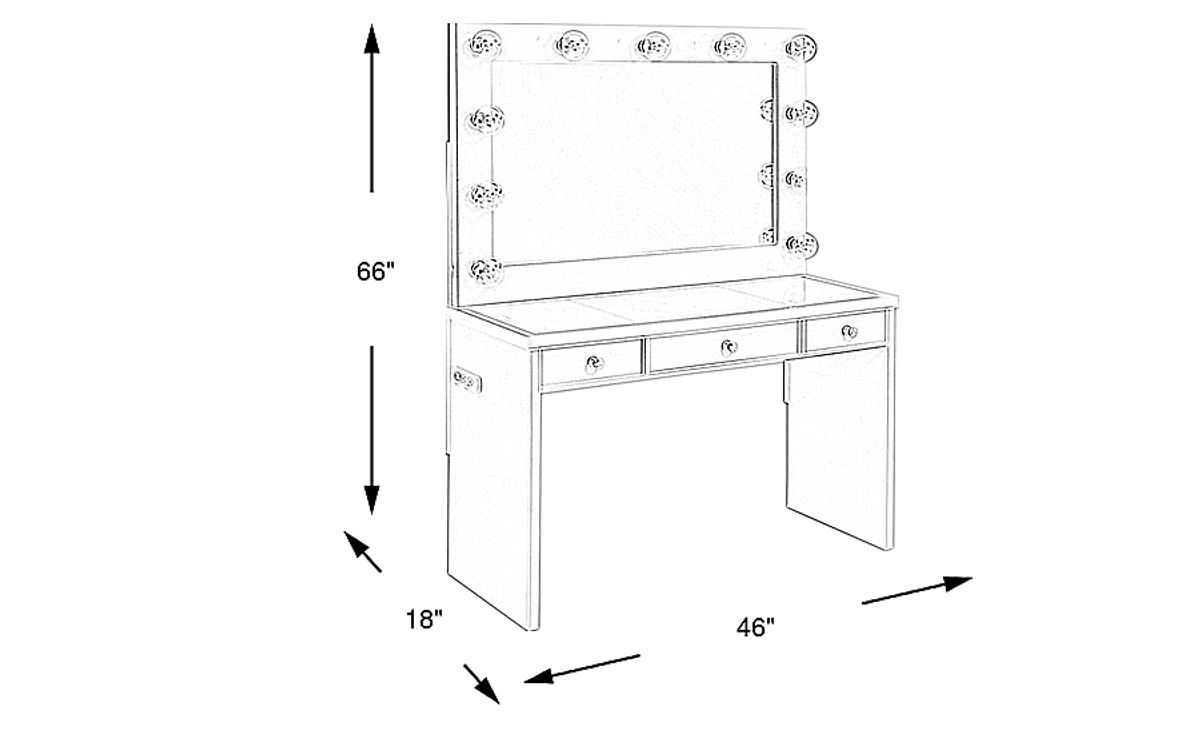 Radiance 2 Pc White Colors,White Vanity Set | Rooms to Go