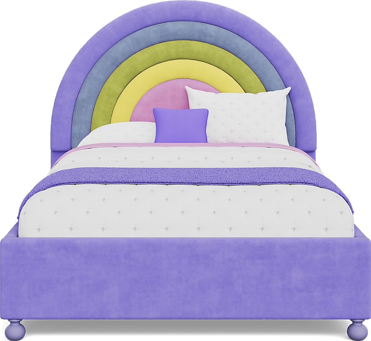 Rainbow Joy 3 Pc Purple Colors Red Polyester Fabric Full Bed | Rooms to Go