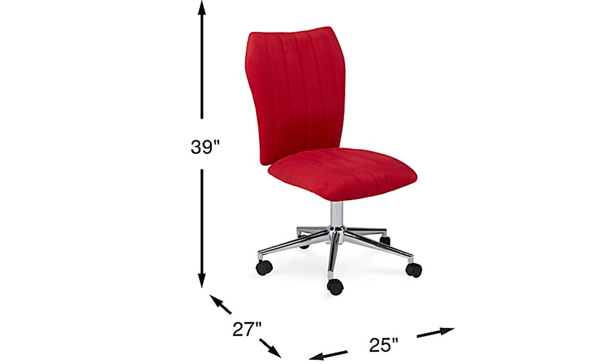 Raylan Ruby Red Polyester Fabric Desk Chair | Rooms to Go