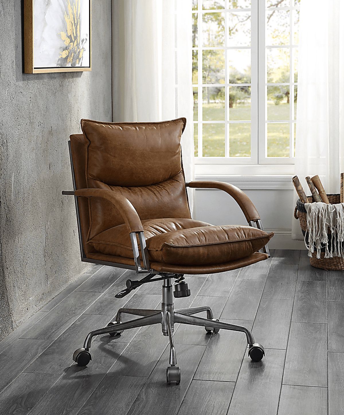 Regallie Coffee Brown Office Chair | Rooms to Go