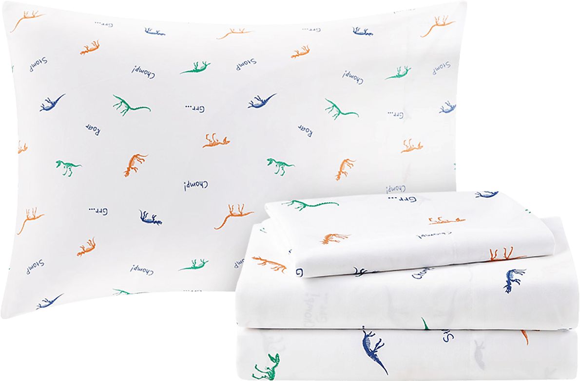 Kids Roar-A-Saurus Blue 6 Pc Twin Comforter Set - Rooms To Go