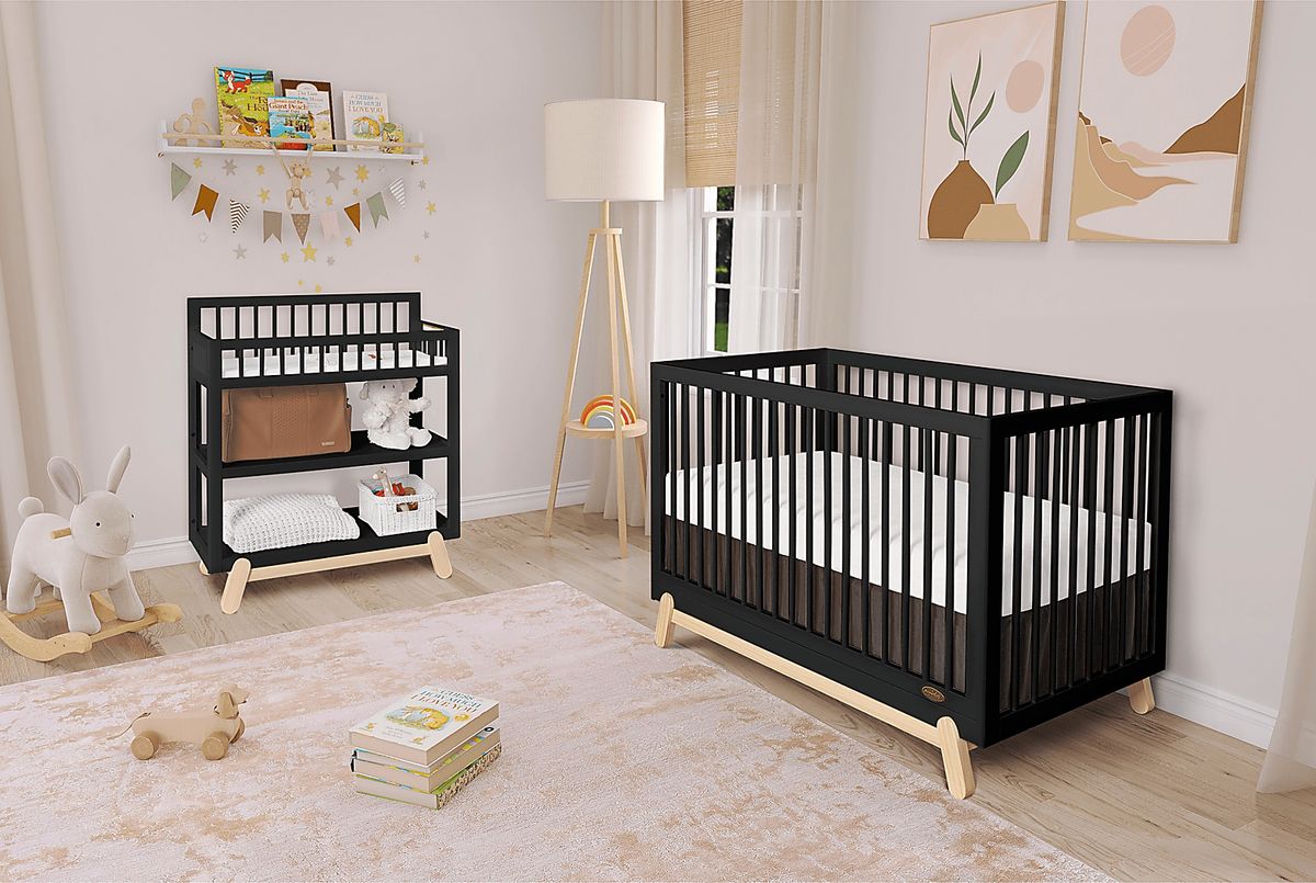 Salvra Black,Oak Black,Colors,Dark Wood,Light Wood Crib | Rooms to Go