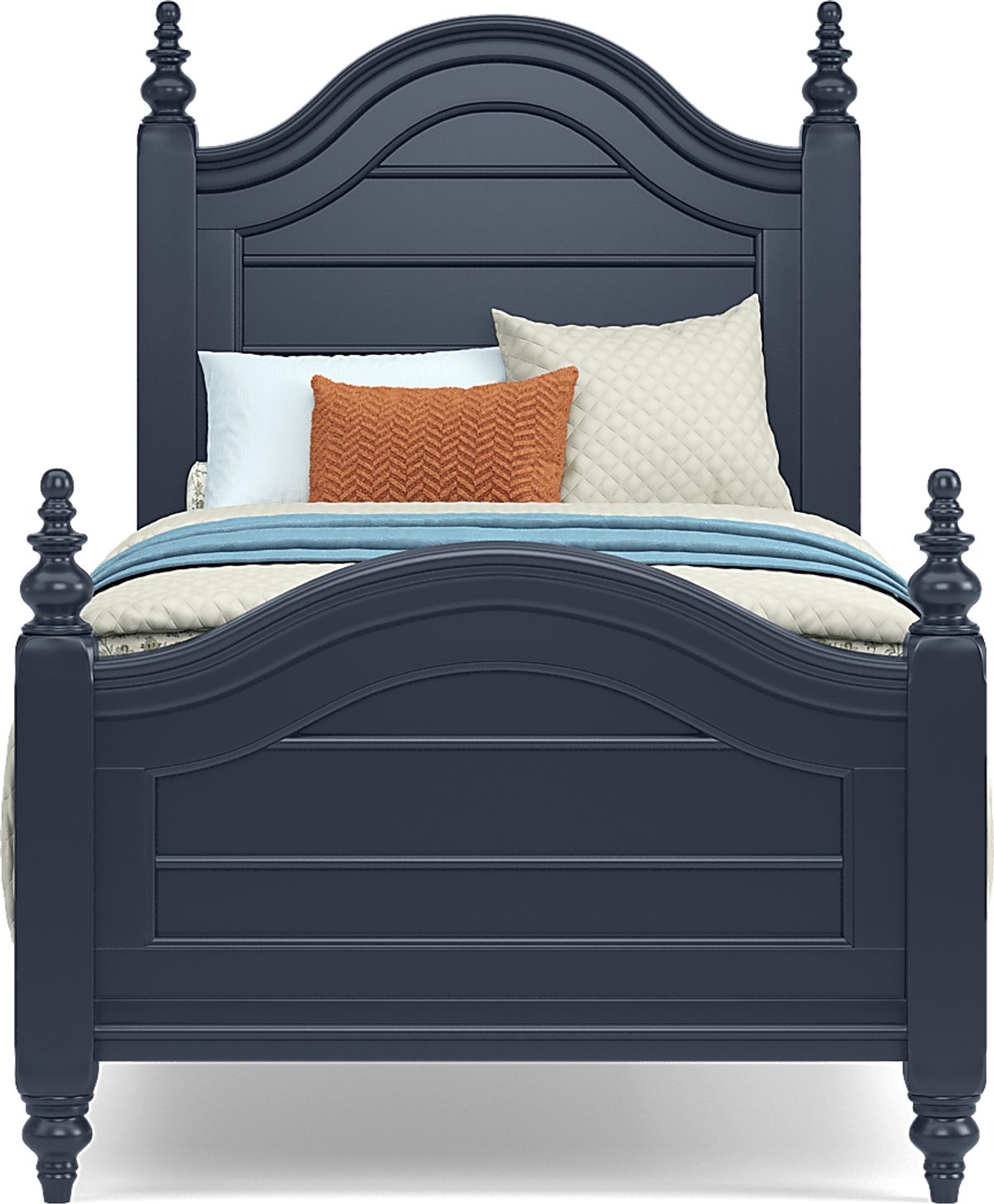 San Simeon 5 Pc Blue Colors Twin Bedroom Set With Square Mirror, Twin ...