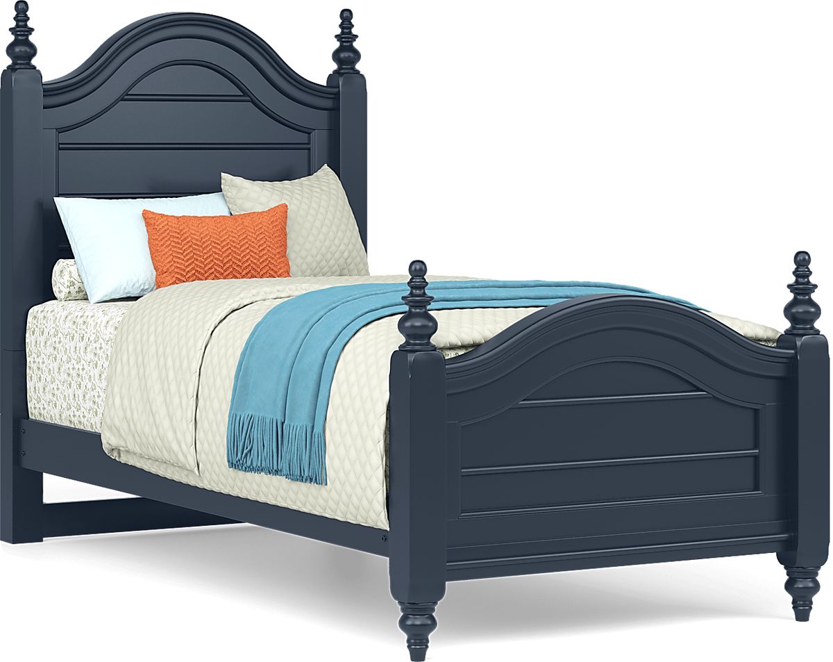 San Simeon 5 Pc Blue Colors Twin Bedroom Set With Square Mirror, Twin ...