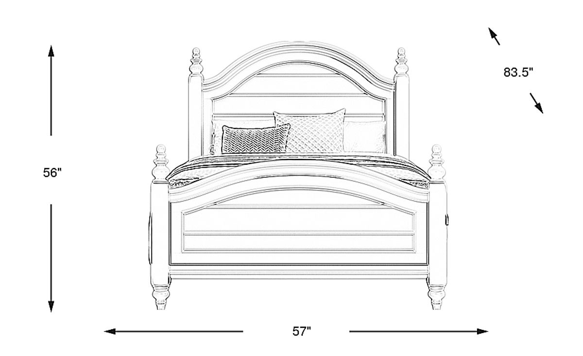 San Simeon 3 Pc White Colors,White Full Bed | Rooms to Go