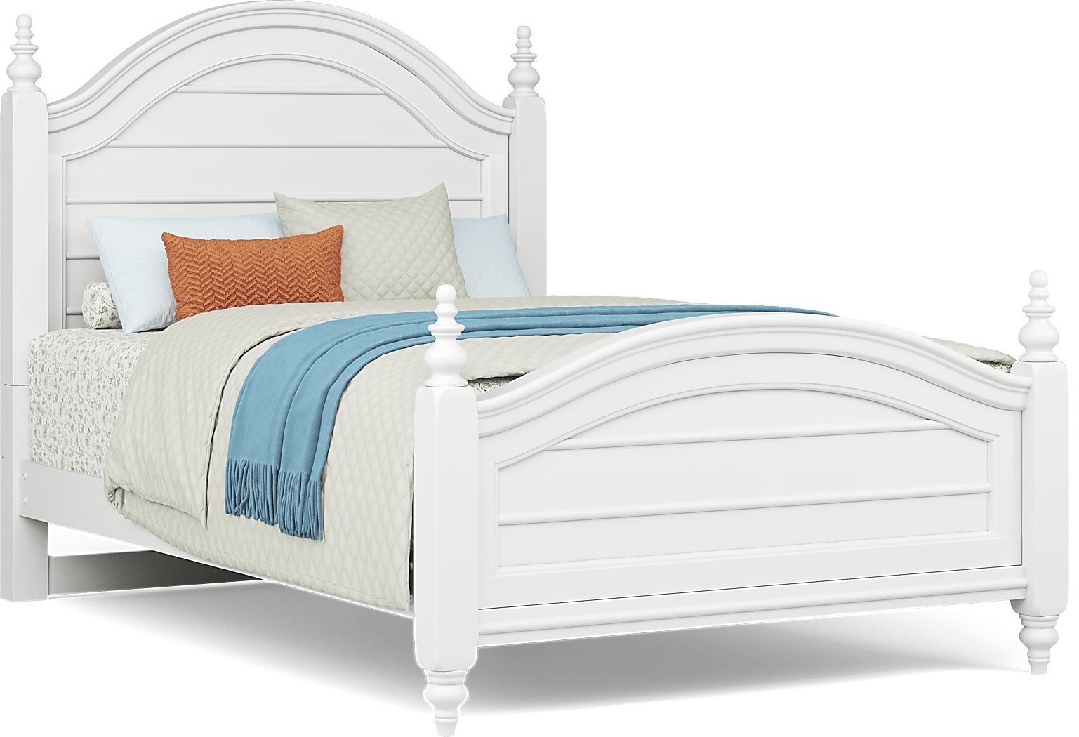 San Simeon 5 Pc White Colors,White Full Bedroom Set With Dresser, Full Bed, Round Mirror | Rooms ...