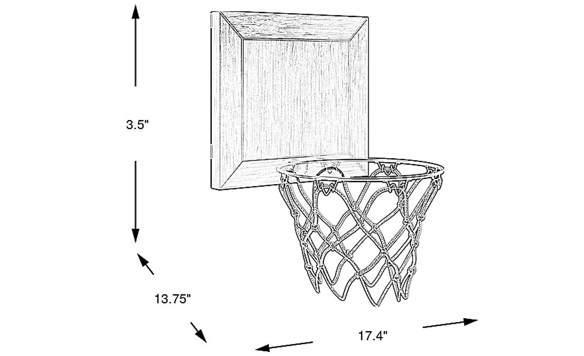 Santa Cruz Brown Cherry Dark Wood Basketball Hoop | Rooms to Go