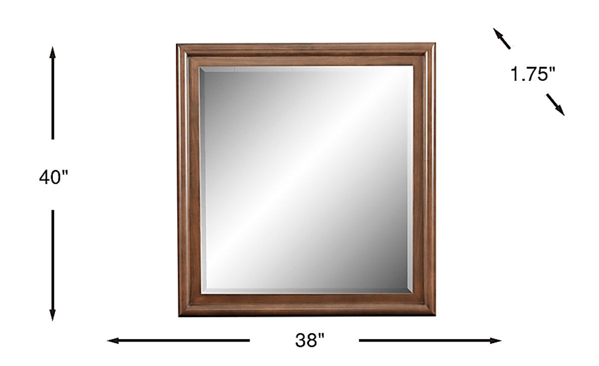 Santa Cruz Brown Cherry Dark Wood Mirror | Rooms to Go