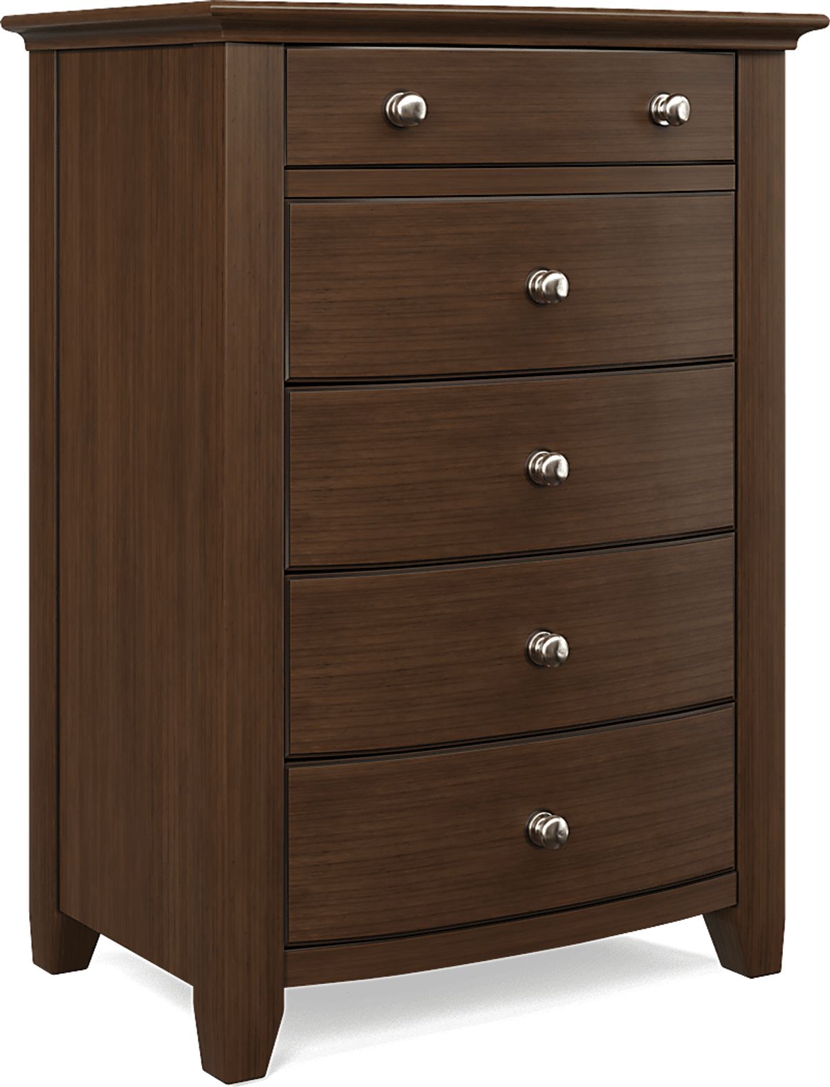 Santa Cruz 5 Pc Brown Cherry Dark Wood Full Bedroom Set With Chest, 3 ...