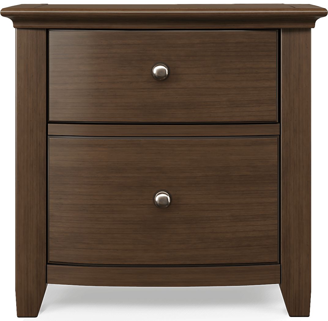Santa Cruz Brown Cherry Dark Wood Nightstand | Rooms to Go