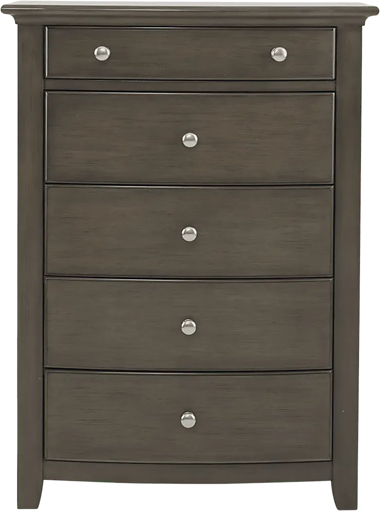 Santa Cruz 5 Pc Gray Full Bedroom Set With Chest, 3 Pc Full Panel Bed ...