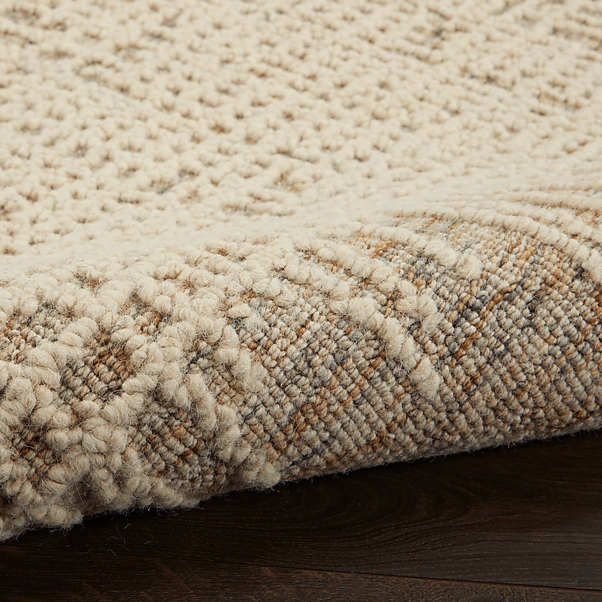 Scribbley Beige Wool Fabric Rug | Rooms to Go
