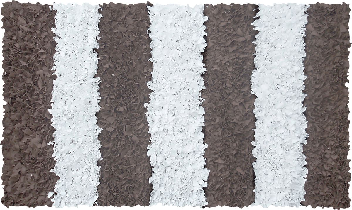 Shaggy Stripes Brown,White Rugs | Rooms to Go