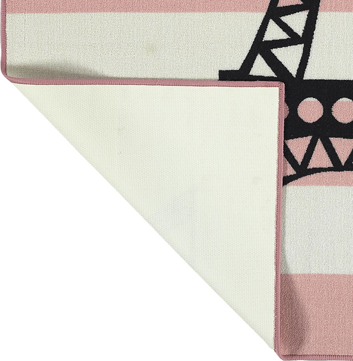 Shedaker Black,Pink,White Rug | Rooms to Go