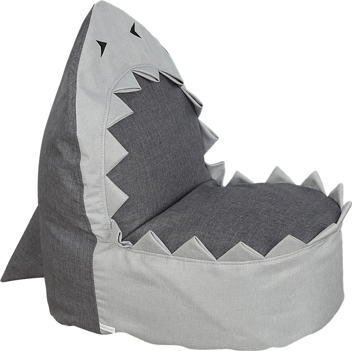 Kids Shelby Shark Gray Bean Bag Chair - Rooms To Go