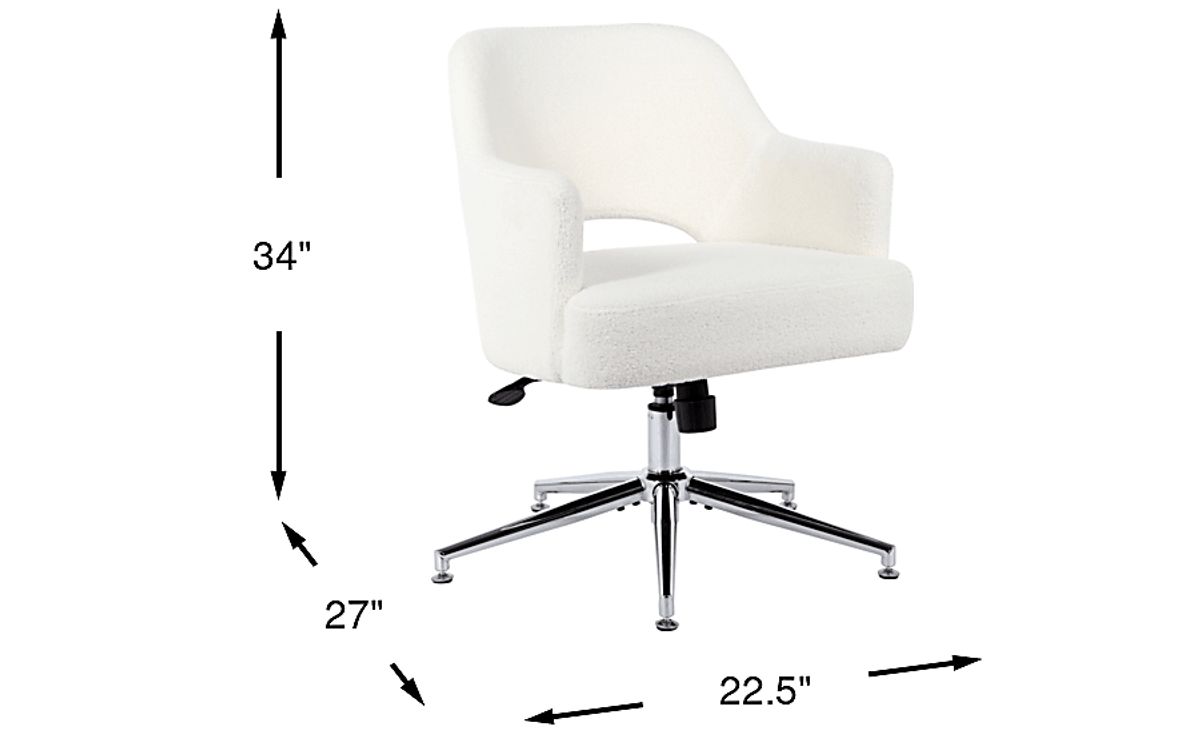 Silas Off-White Beige,White Polyester Fabric Desk Chair | Rooms to Go