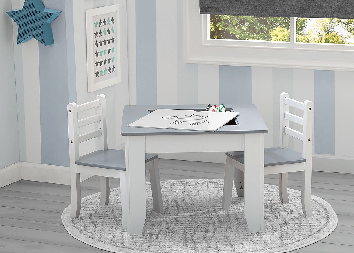 Sinaru Light Gray,White Colors,Gray,White 3 Pc Table Set | Rooms to Go