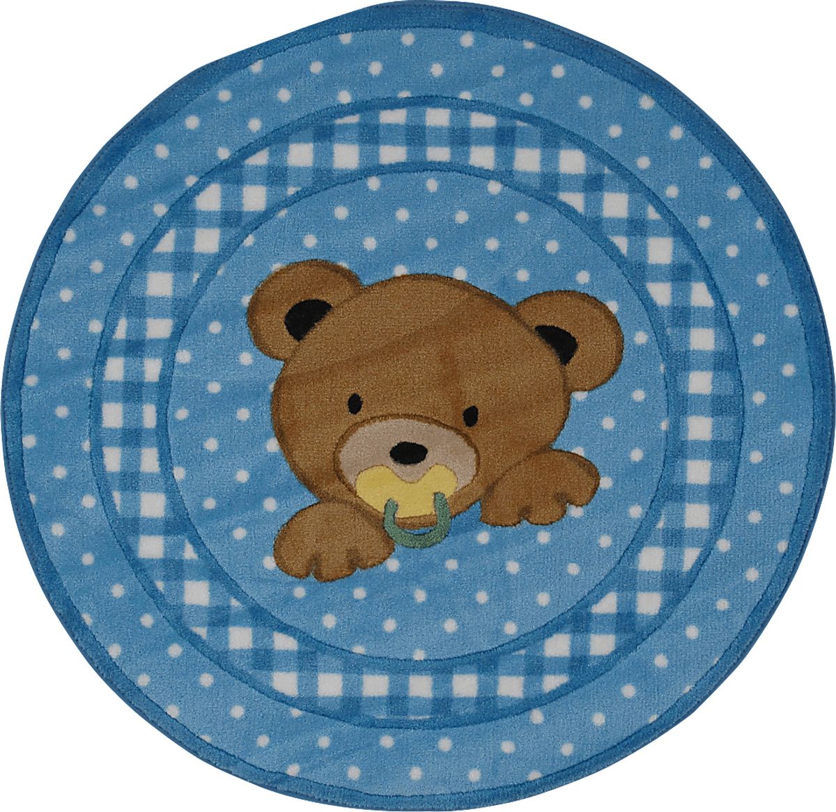 Sleepy Teddy Blue Nylon Fabric Rug | Rooms to Go