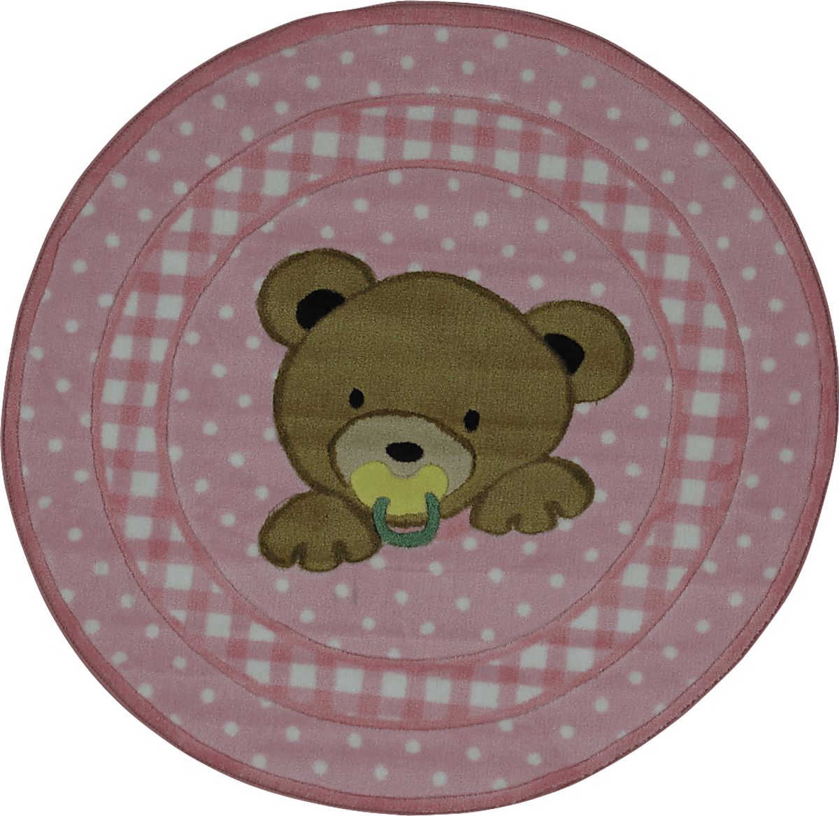 Sleepy Teddy Pink Nylon Fabric Rug | Rooms to Go