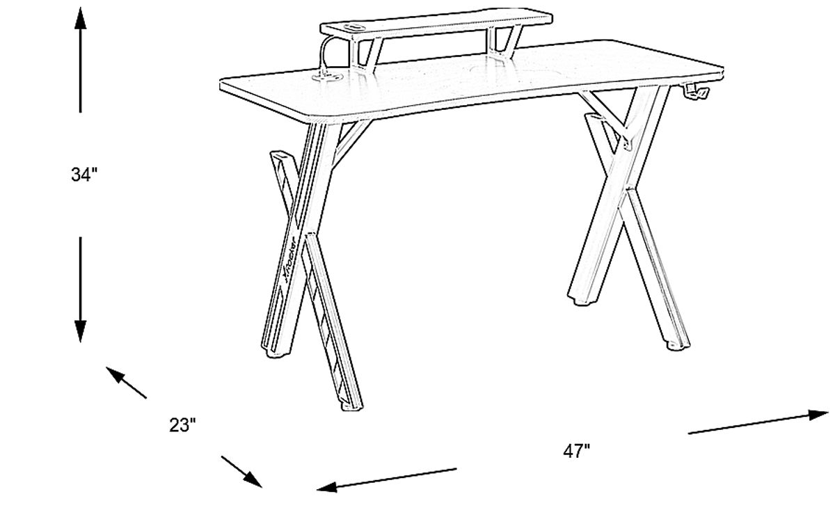 Sound Trek Black Gaming Desk | Rooms to Go