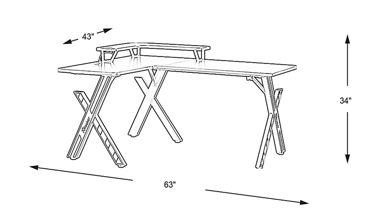 Sound Trek Black L-Shaped Gaming Desk | Rooms to Go