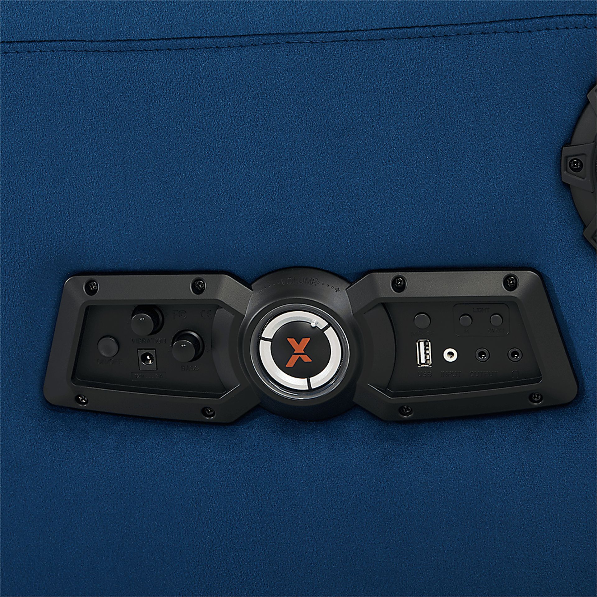 Sound Trek Blue Faux Leather Fabric Video Rocker | Rooms to Go