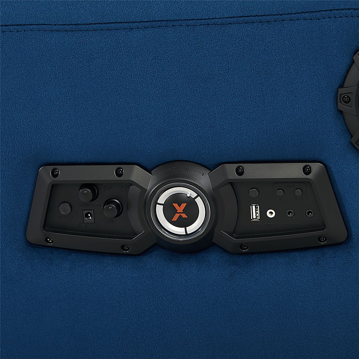 Sound Trek Blue Faux Leather Fabric Video Rocker | Rooms to Go