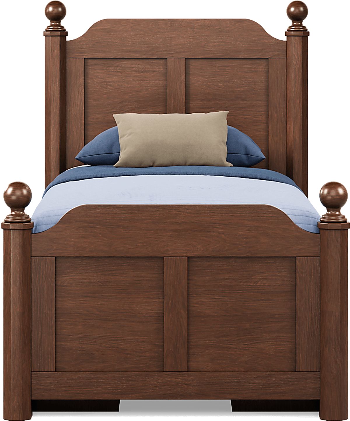 South Bend 3 Pc Brown Cherry Dark Wood Twin Poster Bed With Storage ...