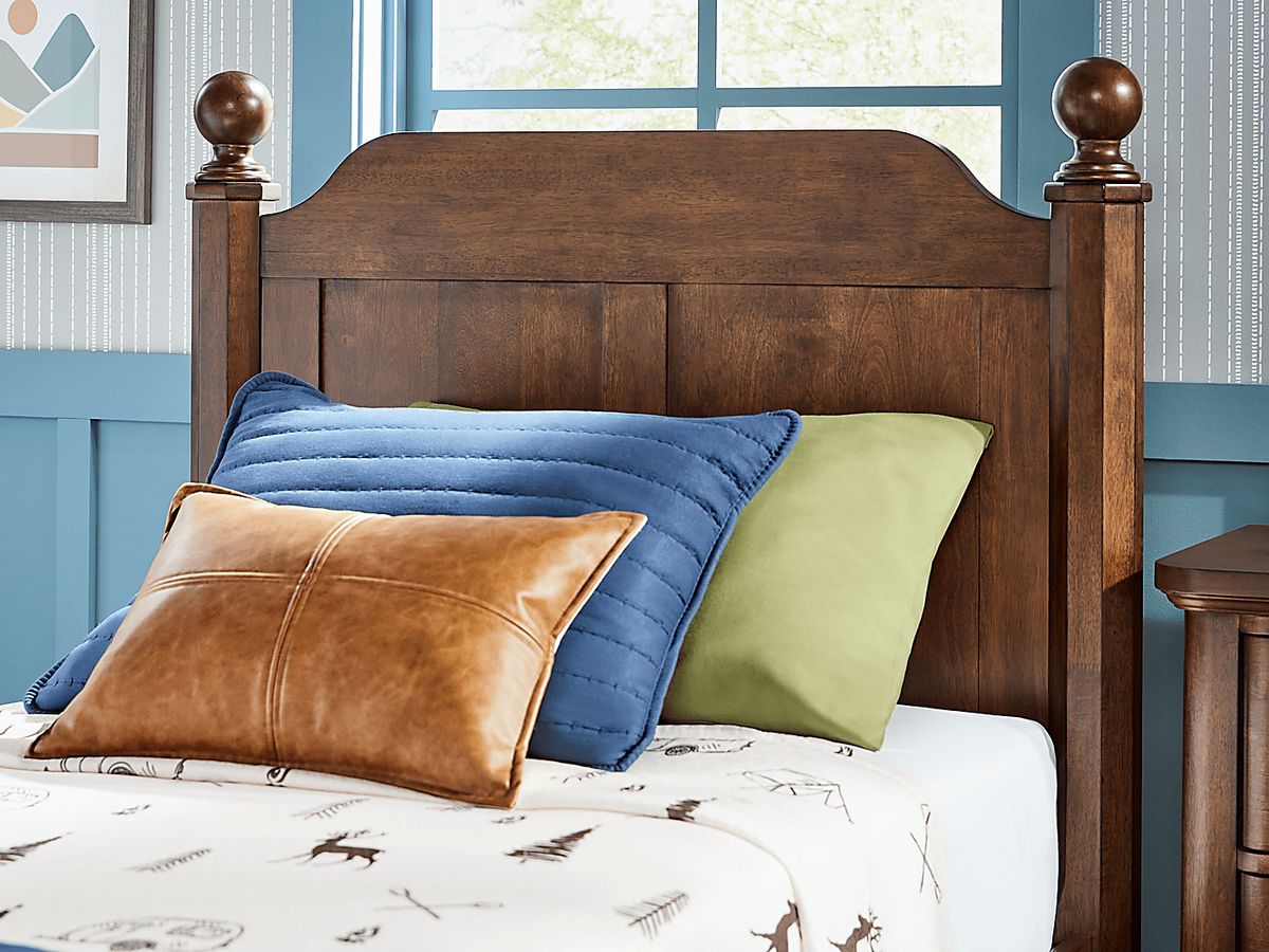 Regen South Bend 3 Pc Brown Cherry Dark Wood Twin Poster Bed With ...